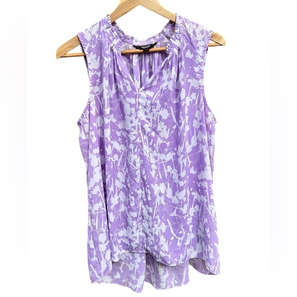 Vera Wang | Tops | Simply Vera Vera Wang White Purple Blouse Shirt Top ...
